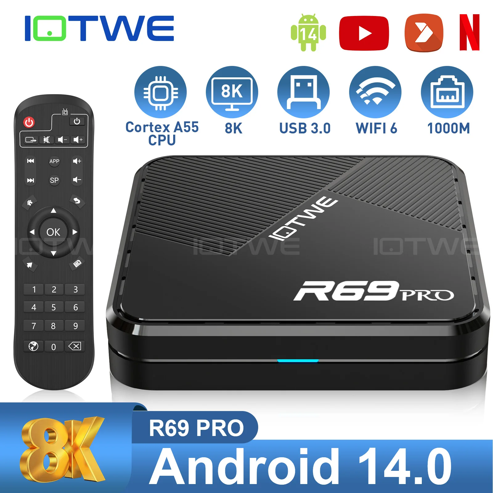 R69 PRO Allwinner H728 Android 14 TV-Box Octa-Core WiFi 6 BT5.0 ...