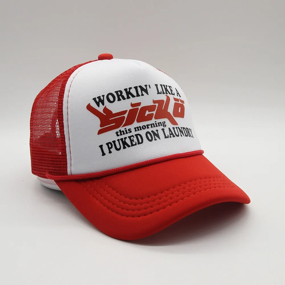Y2k-Sicko-Trucker-Baseball-Cap-for-Women-Men-3D-Red-Print-Letter-Hat ...