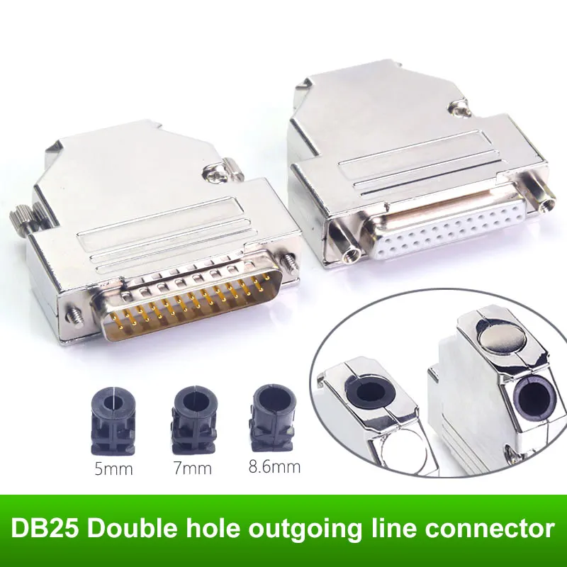 DB25-Male-Female-Connector-Industrial-Grade-25-Pin-Plug-45-180-Degree ...