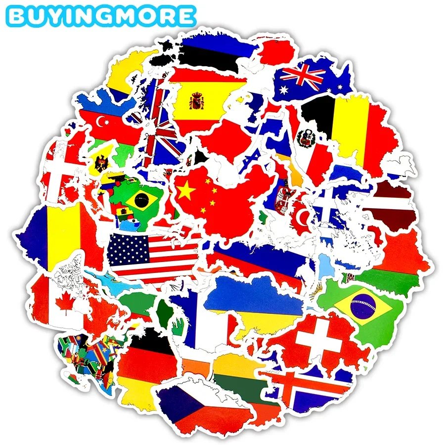 50-PCS-National-Flags-Sticker-Toy-Travel-Countries-Map-Waterproof ...