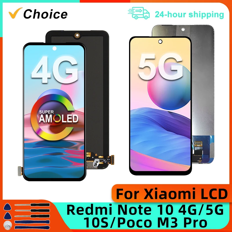 AAA For Xiaomi Redmi Note 10 4G 10S LCD Display Touch Screen Digitizer ...