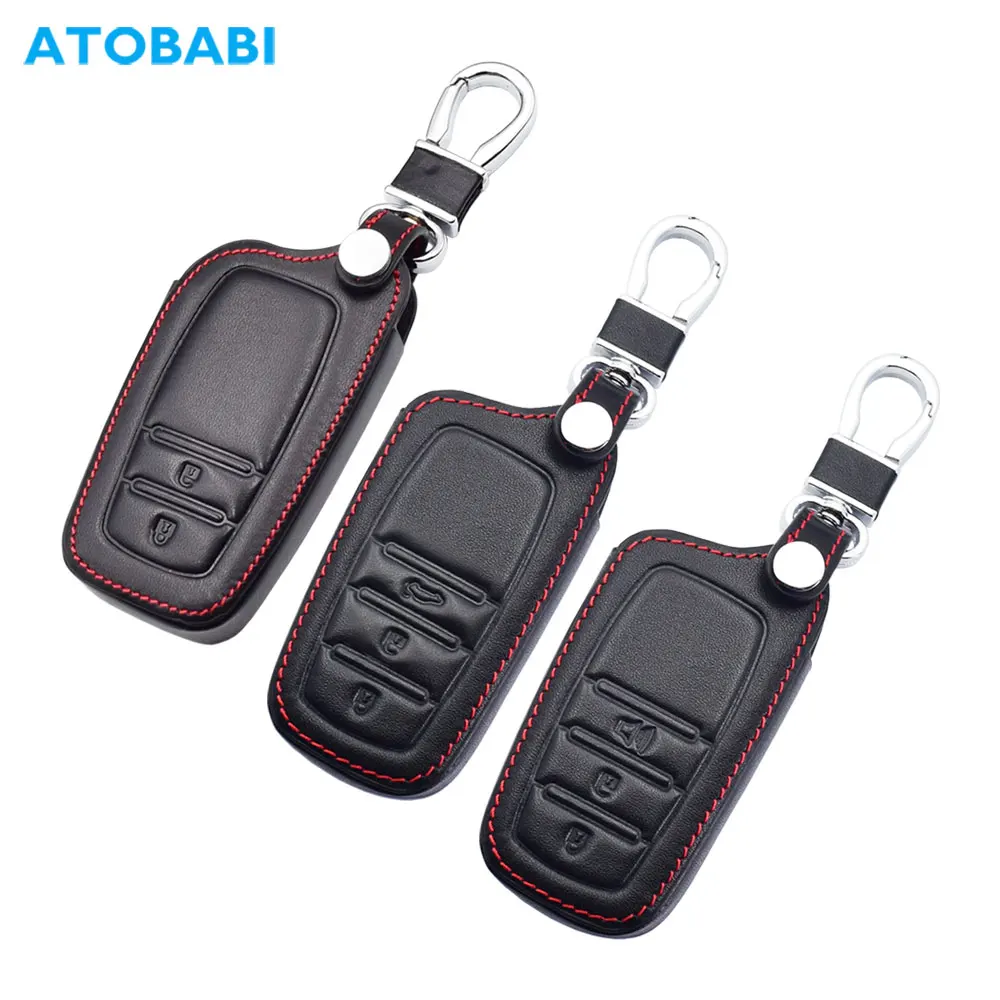 Leather-Car-Key-Case-Remote-Fobs-Protector-Cover-For-Toyota-Land ...