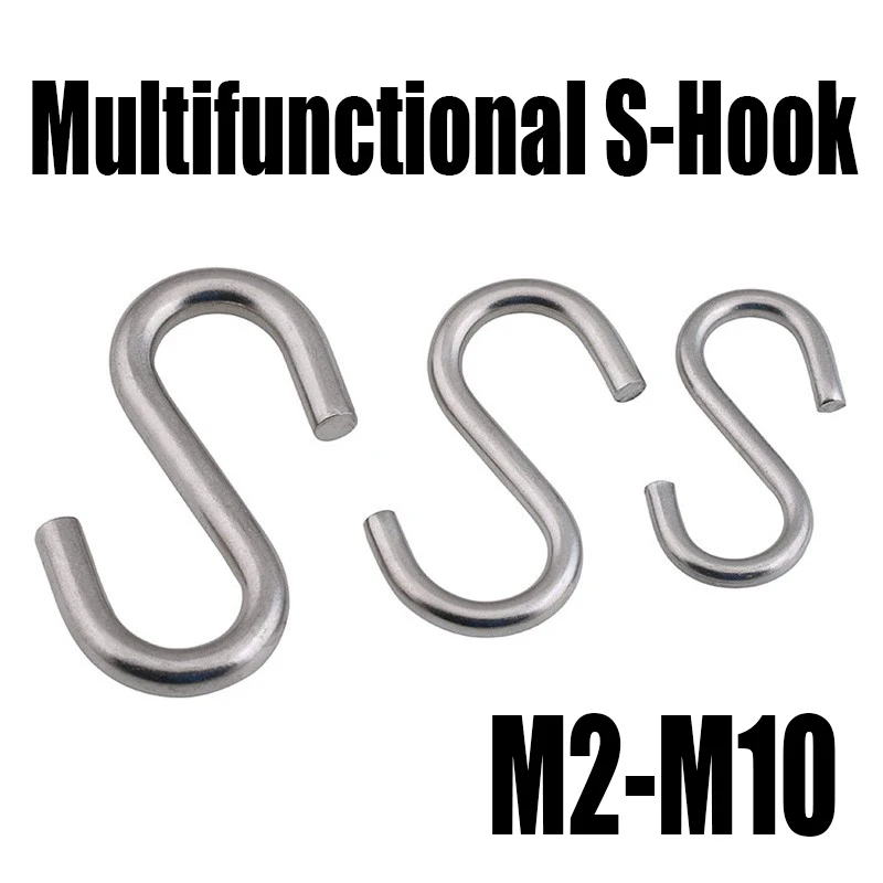1-3PCS-Multifunctional-S-Hook-M2-M10-304-Stainless-Steel-Kitchen ...