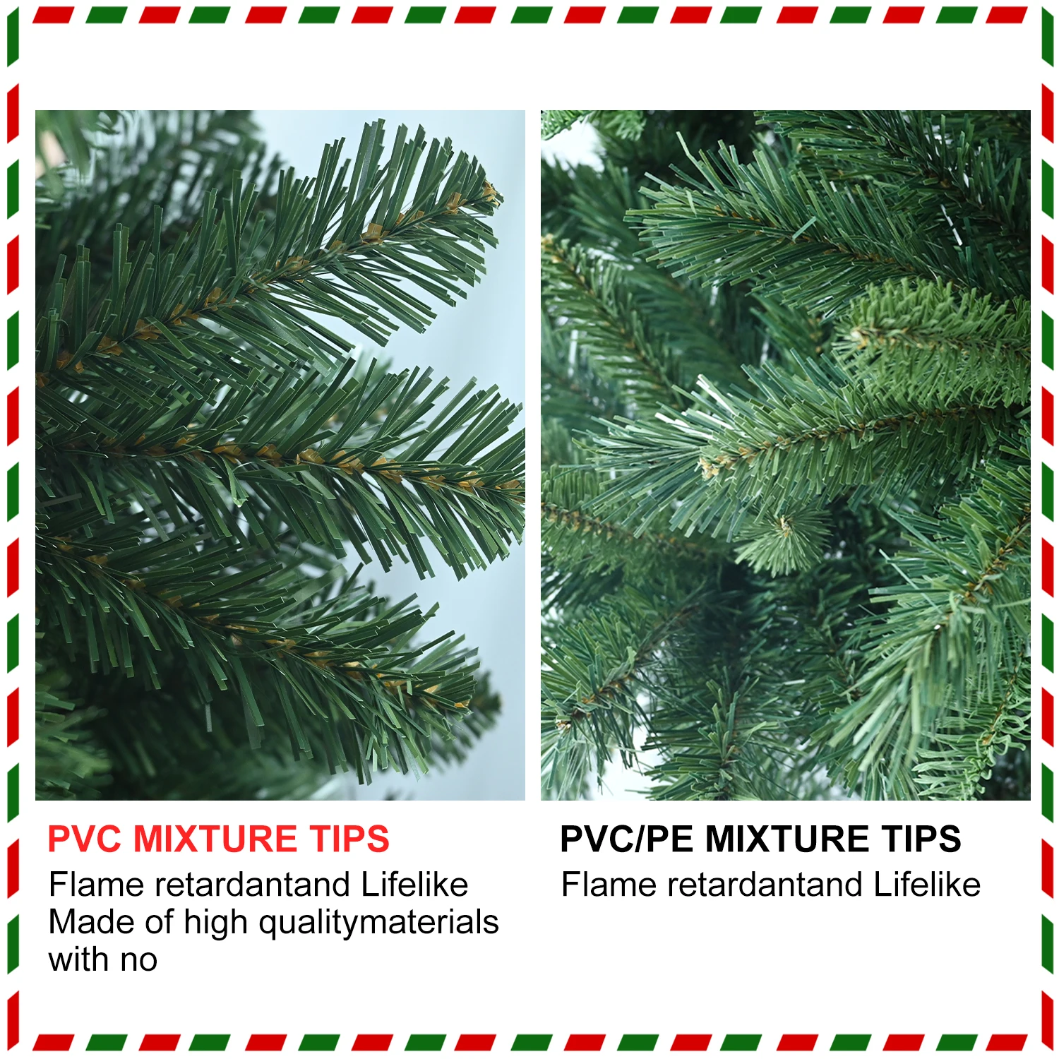 PVC Artificial Christmas Tree with Sturdy Metal Stand for Holiday and ...