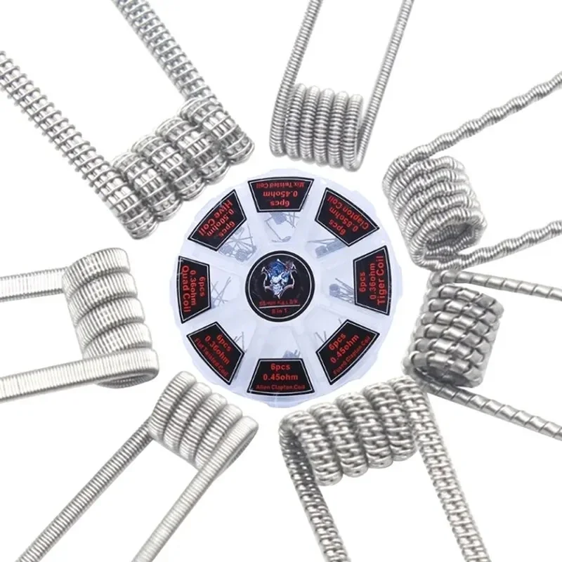 48Pcs-Set-Pre-Built-Coils-RTA-RDA-Flat-Twisted-Fused-Clapton-Quad-Hive ...