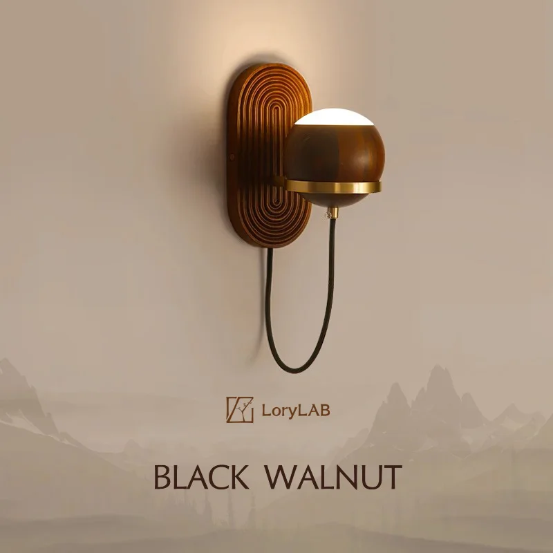 Walnut Wood Circular Sphere, Wabi-sabi minimalist Modern style, Wall ...