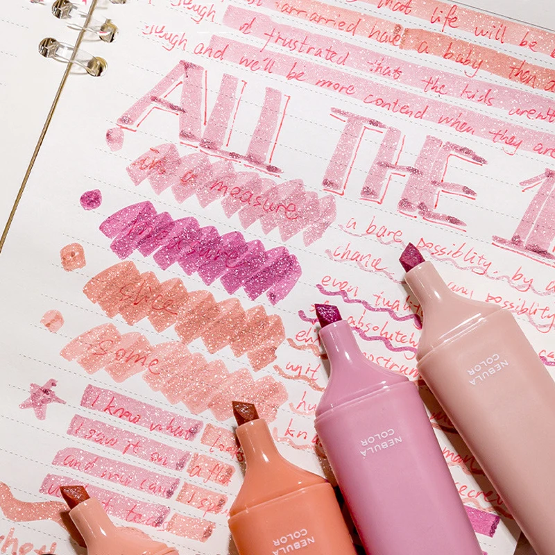 Glitter-Highlighter-Markers-Chisel-Fine-Tip-Metallic-Highlighter-Note ...