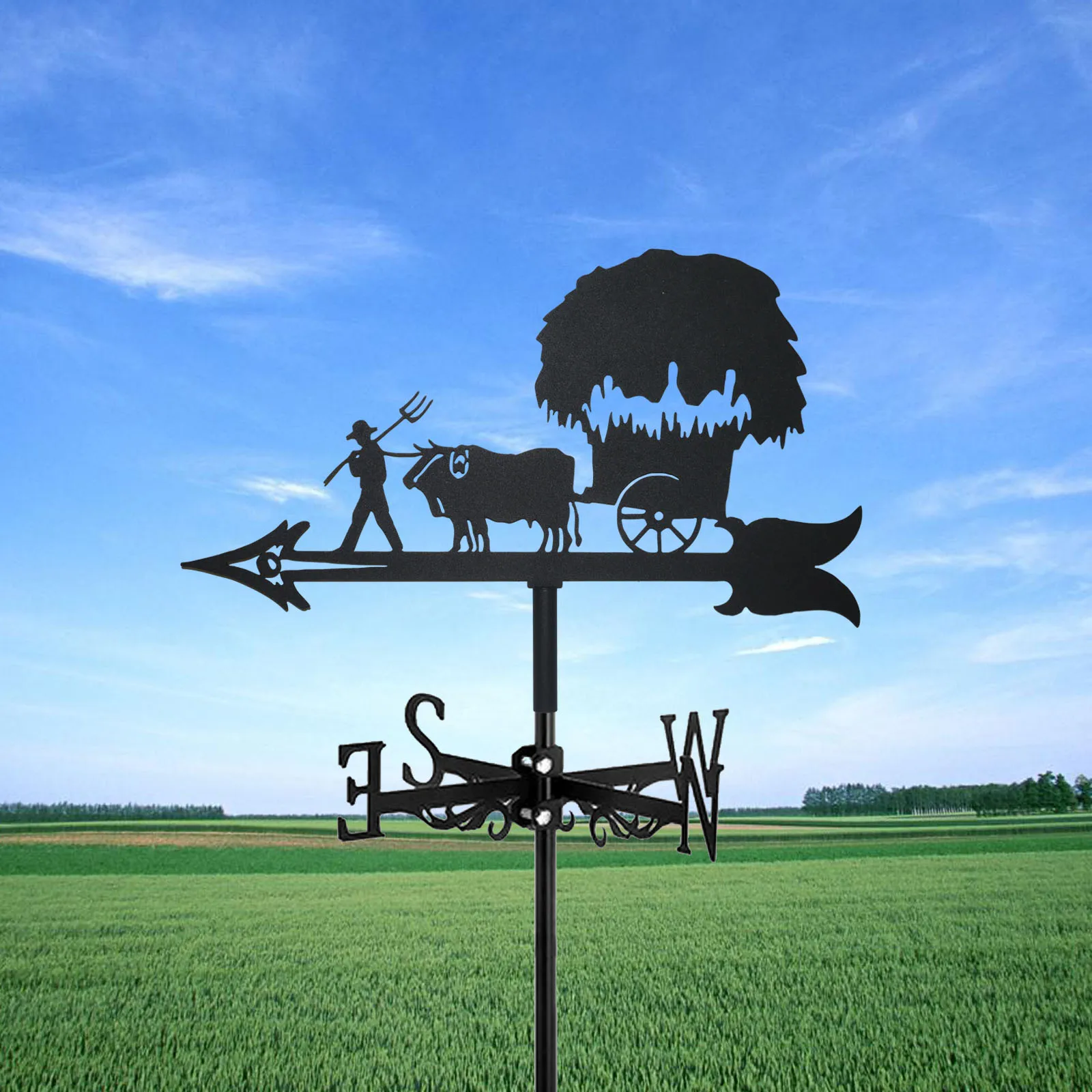 Farm-Weathervane-Silhouette-Art-Black-Metal-Pasture-Work-Wind-Vanes ...