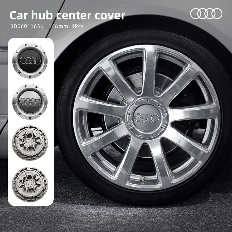4pcs-146-mm-Grey-Alloy-Wheel-Center-Caps-Rim-Caps-Hub-Caps-8D0601165K ...
