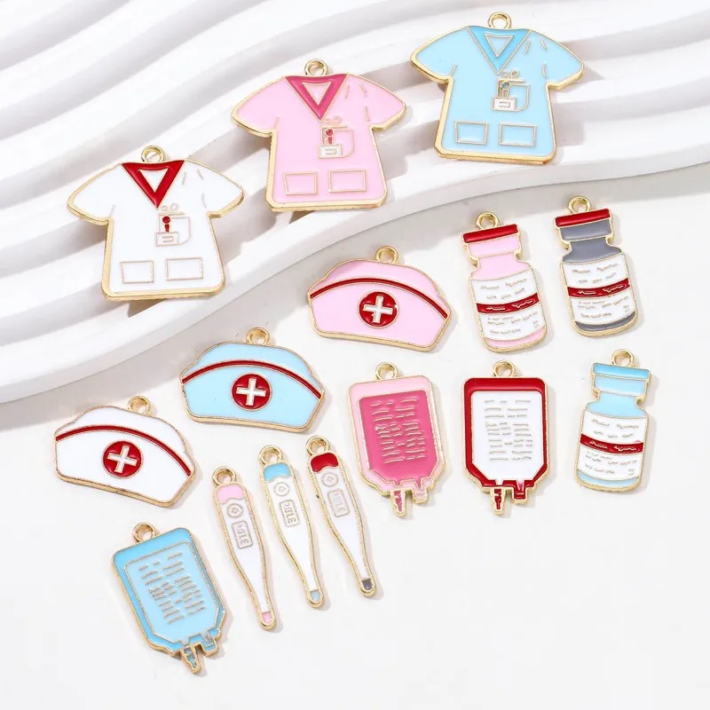 5pcs-New-Fashion-Nurse-Medication-Tank-Thermometer-Enamel-Charms-Cute ...