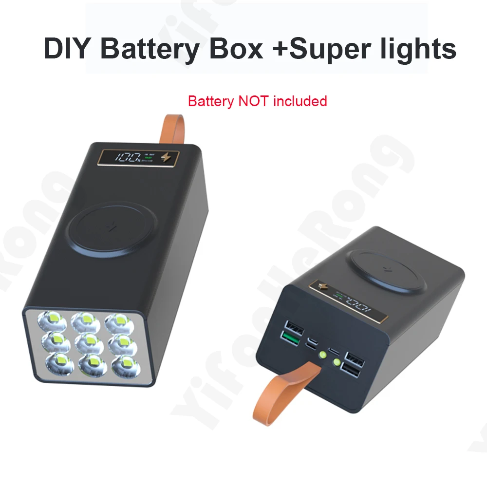 D21-21X18650-Battery-Case-Welding-Free-Power-Bank-Case-PD-with-Light ...