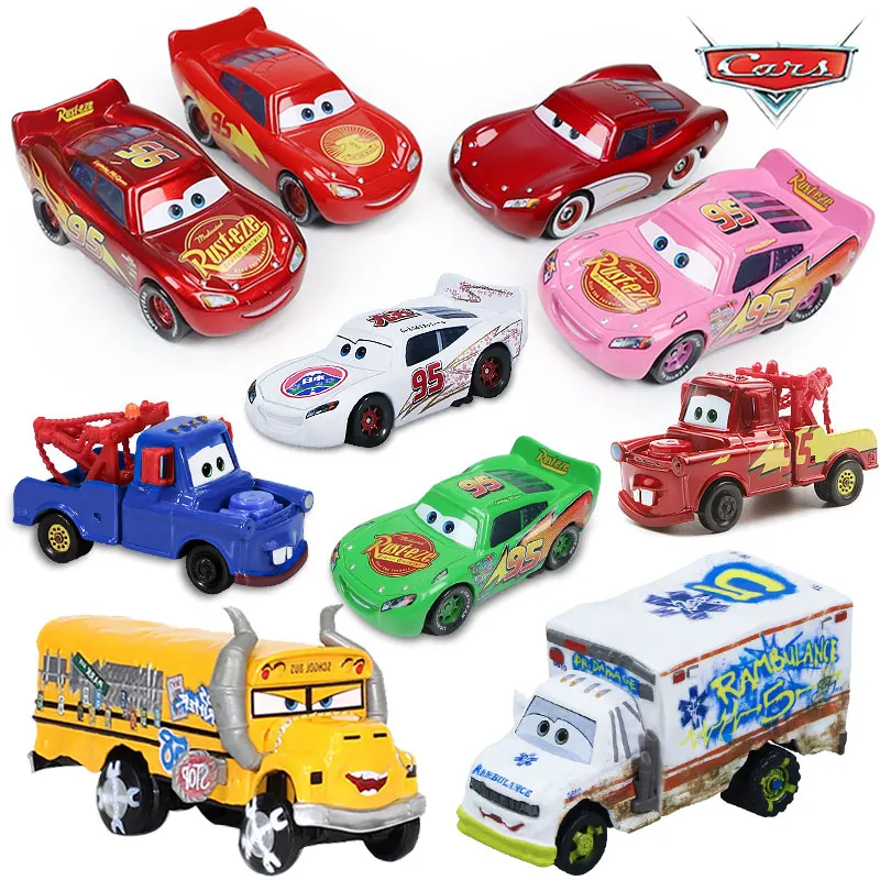 Disney-Pixar-Car-2-3-Lightning-McQueen-Racing-Family-Mater-Fritter-Miss ...
