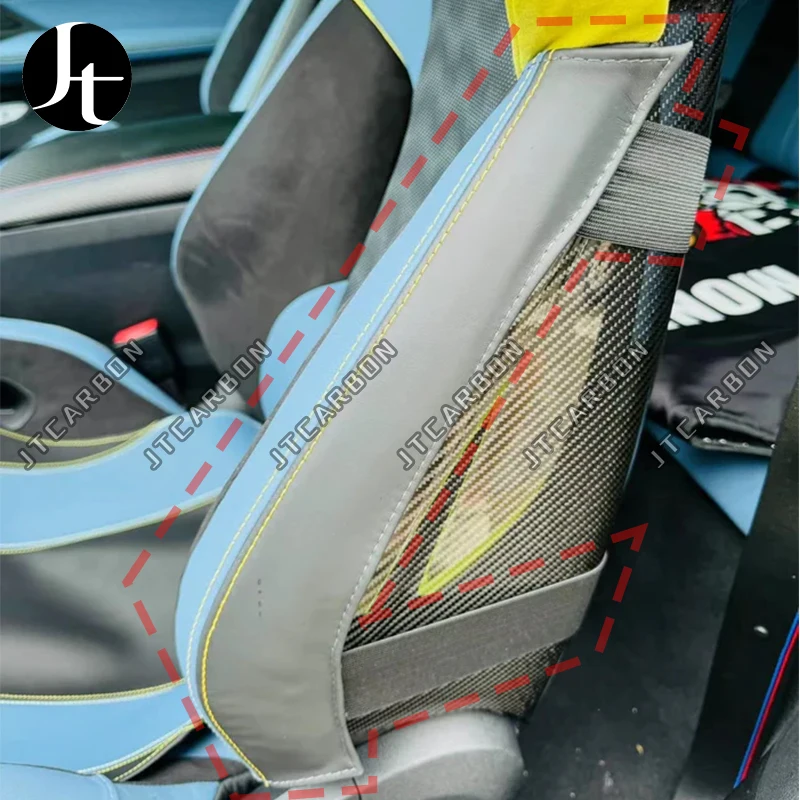 M Carbon Bucket Seat Side Waist Bolster Genuine Leather Protector Case ...