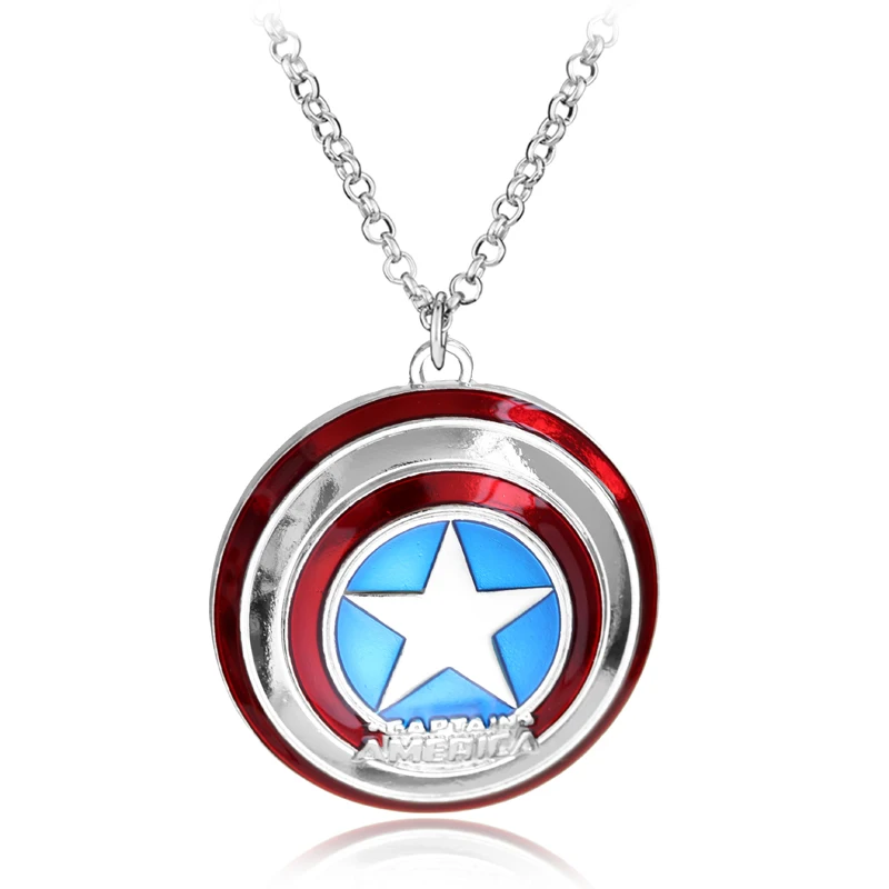 Marvel-Captain-America-Shield-Spiderman-Pendant-Necklace-New-Women-Men ...