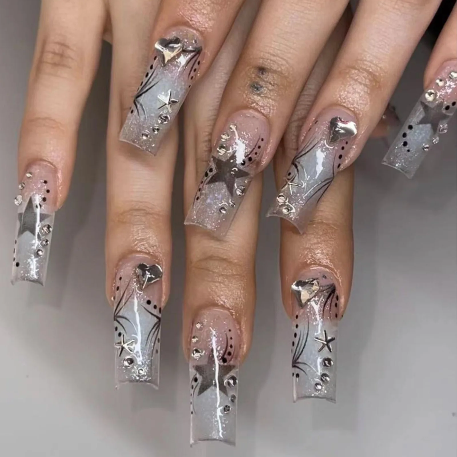 Silver Tip Nails