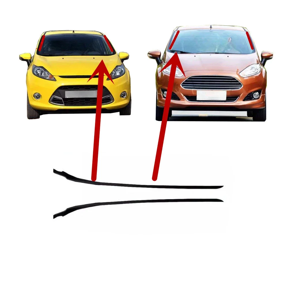 2-Pieces-Outside-Windshield-Side-Hard-Rubber-for-Fiesta-2009-2014 ...