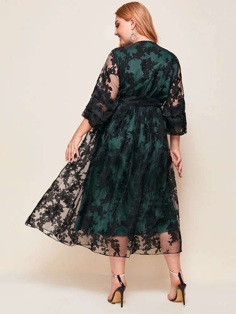 TOLEEN Women Plus Size Midi Dresses 2022 Summer Pink Luxury Designer ...