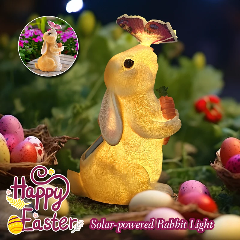 Solar-Bunny-Statue-Decor-Easter-Luminous-Rabbit-Lights-for-Garden ...