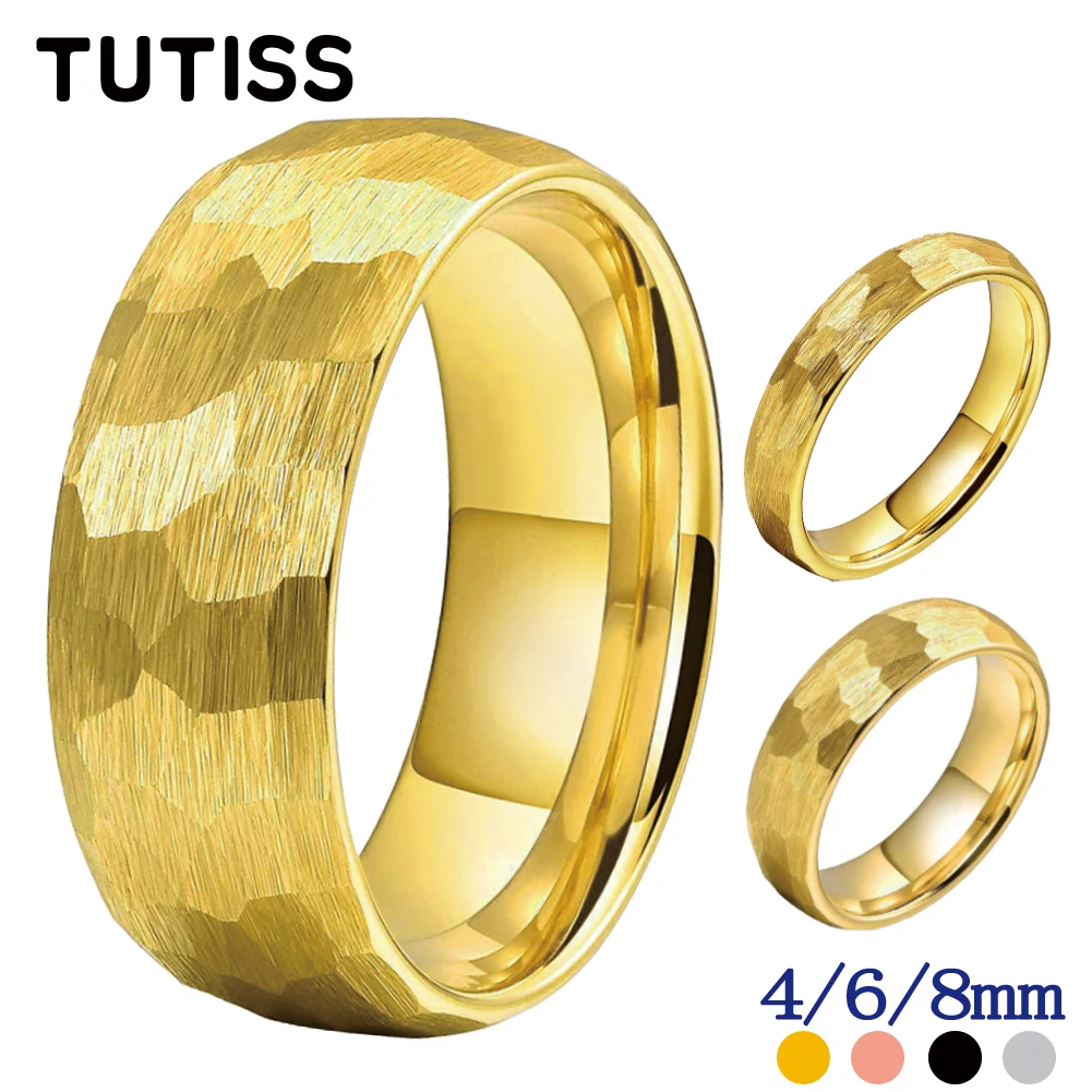 TUTISS-8-6-4mm-Hammer-Ring-Tungsten-Engagement-Wedding-Band-For-Male ...