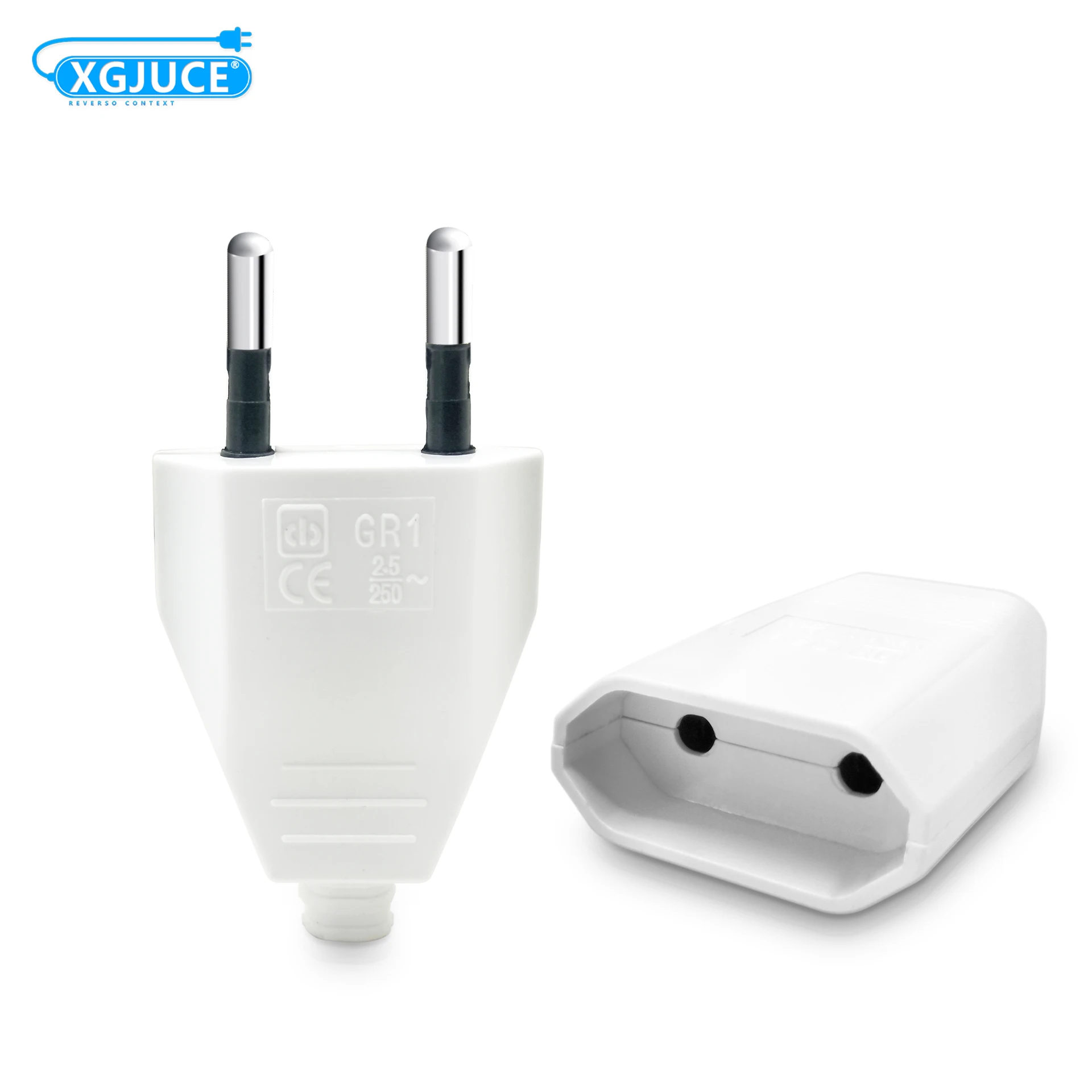 Plug Adapter European Socket Adapter Male Female 2 Pin AC Electrical ...