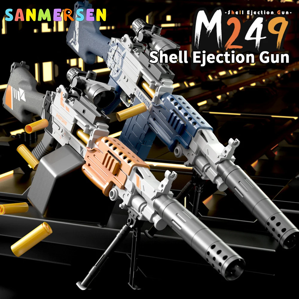 M249 Heavy Machine Guns Manual Shell Ejection Soft Bullet Toy Gun ...