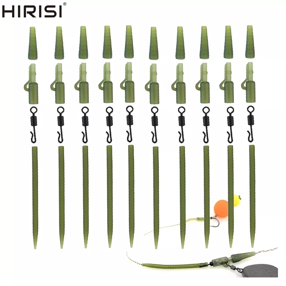 10set Carp Fishing Rig Plastic Safety Lead Clips Tail Rubber Cone Anti ...
