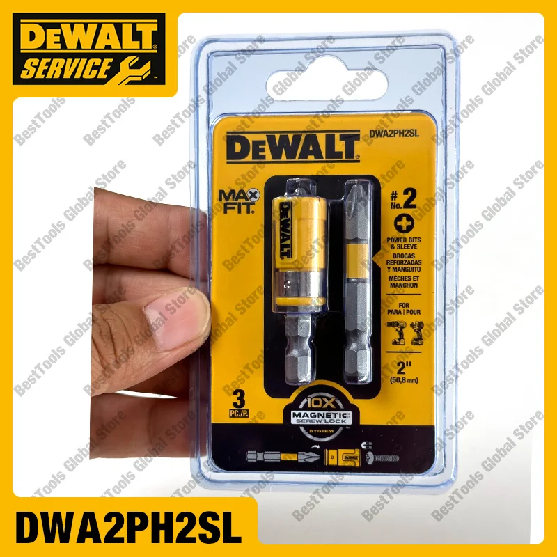 DEWALT DWA2PH2SL MAXFIT Screwdriver Bits 2'' PH2 Impact Driver Phillips ...
