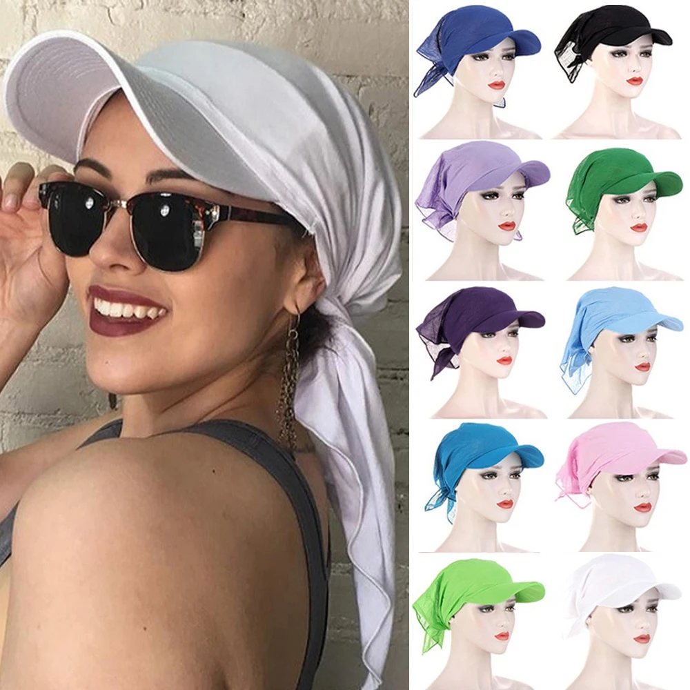 Muslim-Fashion-Sun-Visor-with-Pre-Tied-Durag-Brim-Baseball-Cap-Turban ...