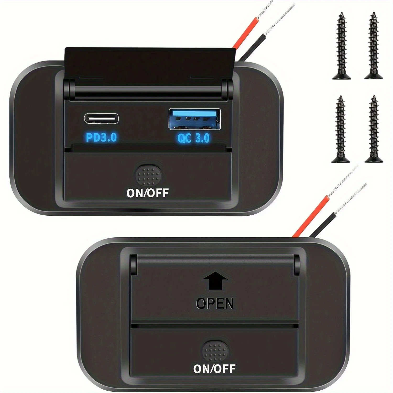 USB Outlet Panel Wall Mount USB C & QC3.0 18W USB Port Charger Socket ...