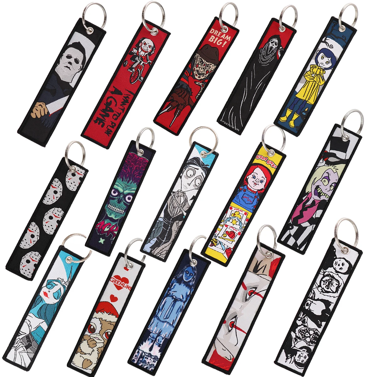 Halloween-Horror-Movie-Key-Tag-Keychains-for-Car-Motorcycles-Keys ...