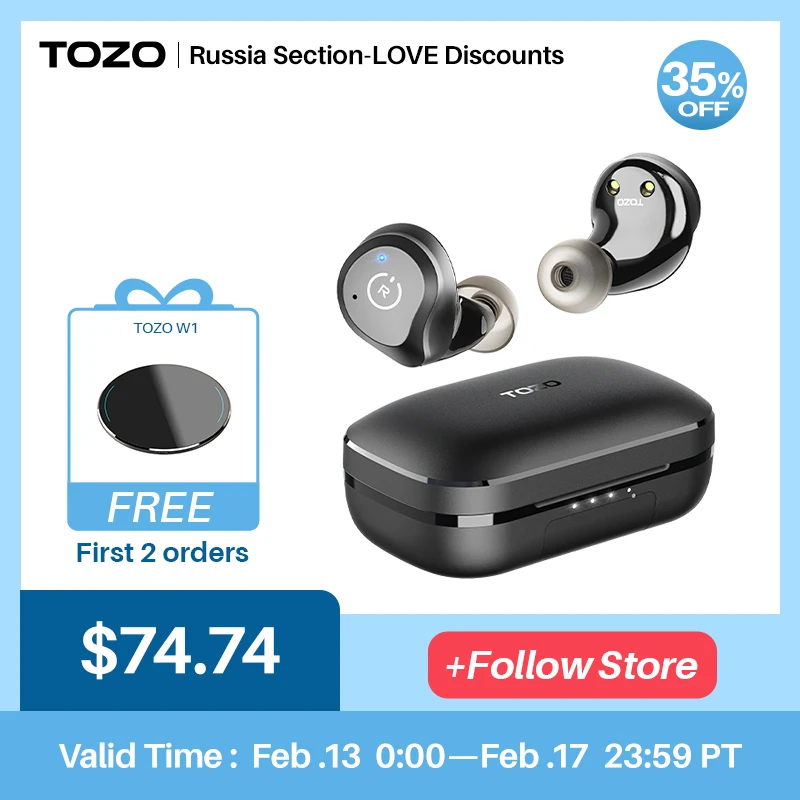 TOZO-NC9-Plus-Bluetooth-Earphones-Wireless-Earbuds-With-Hybrid-Active ...