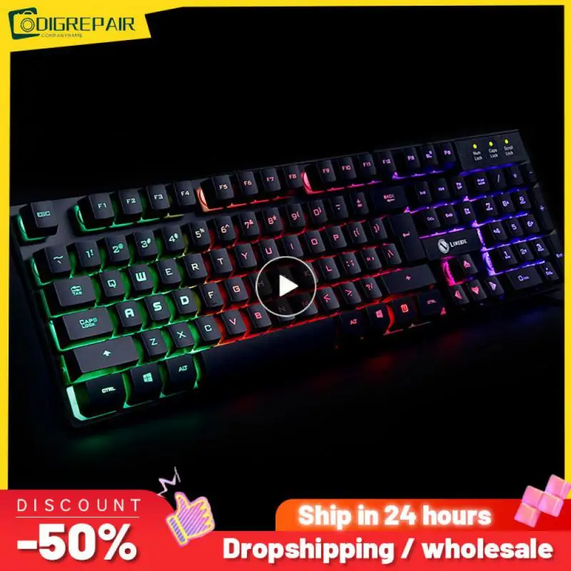 Gaming-Membrane-Keyboard-Wired-104-Keys-Keyboard-With-LED-Backlit ...