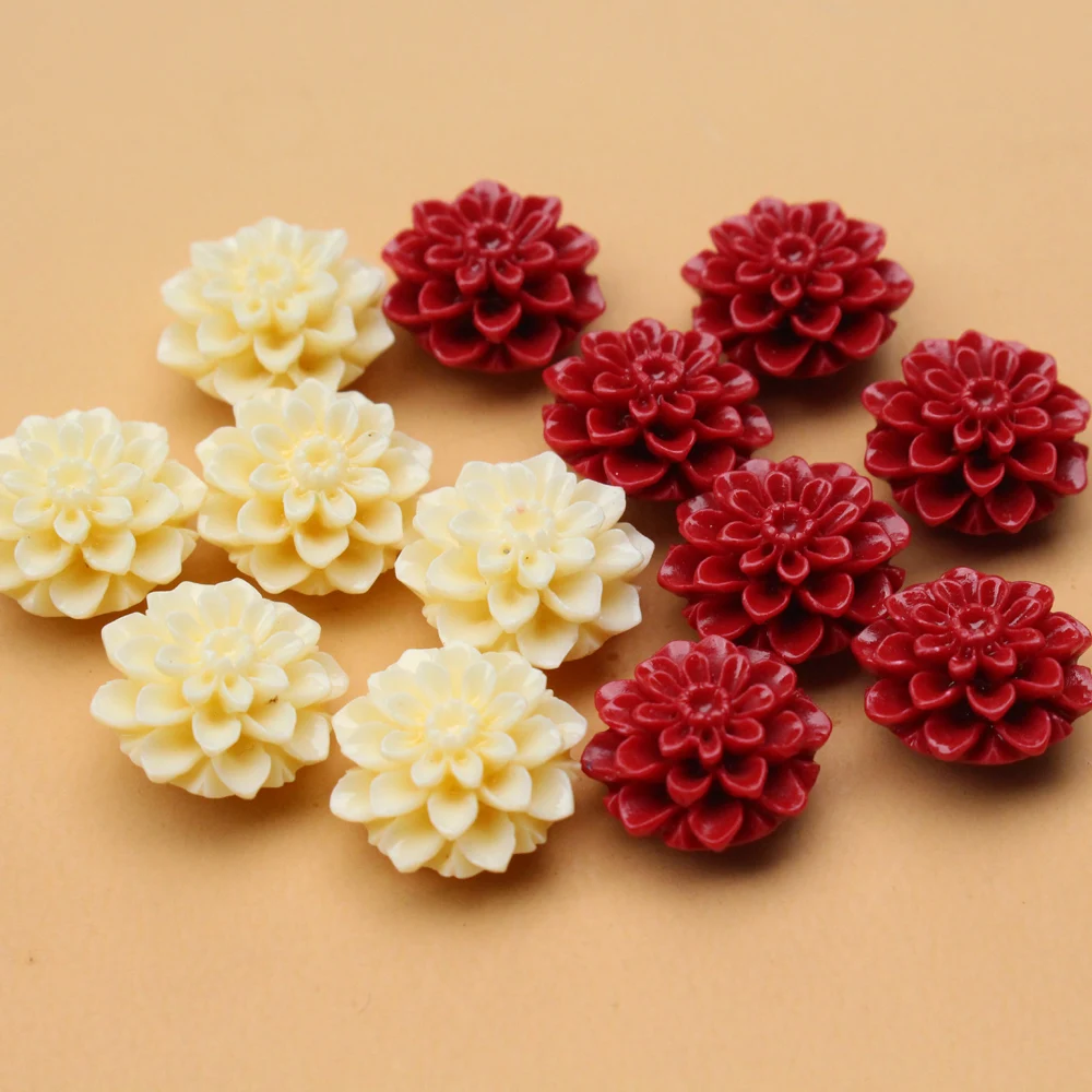 15mm Carved Daisy Flower Beads Artificial Coral Bead for Jewelry ...