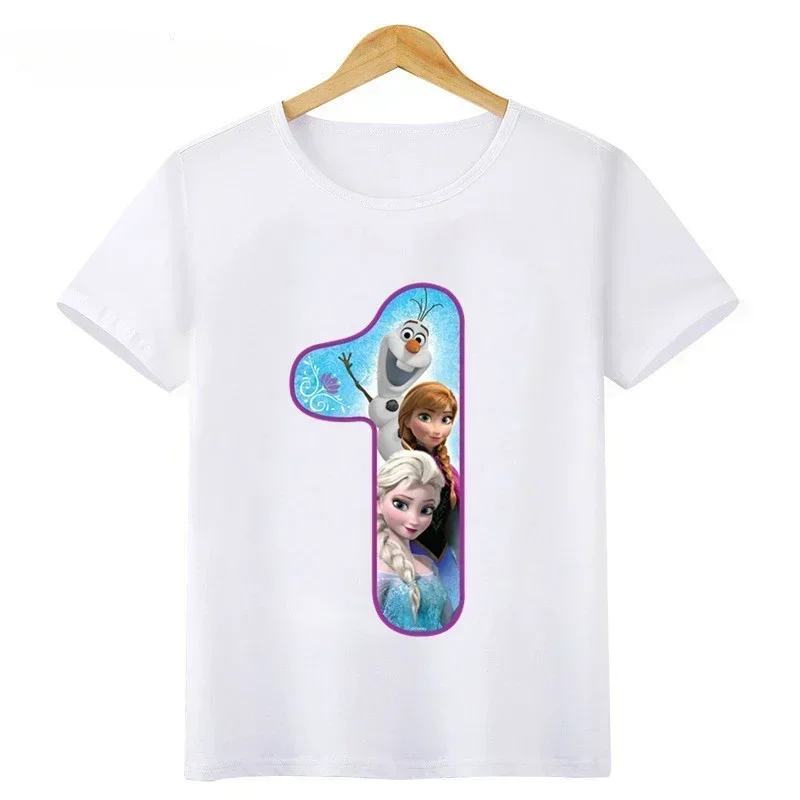 Disney-Princess-Frozen-Elsa-Anna-Number-Bow-Print-T-Shirt-Kids-Clothes ...