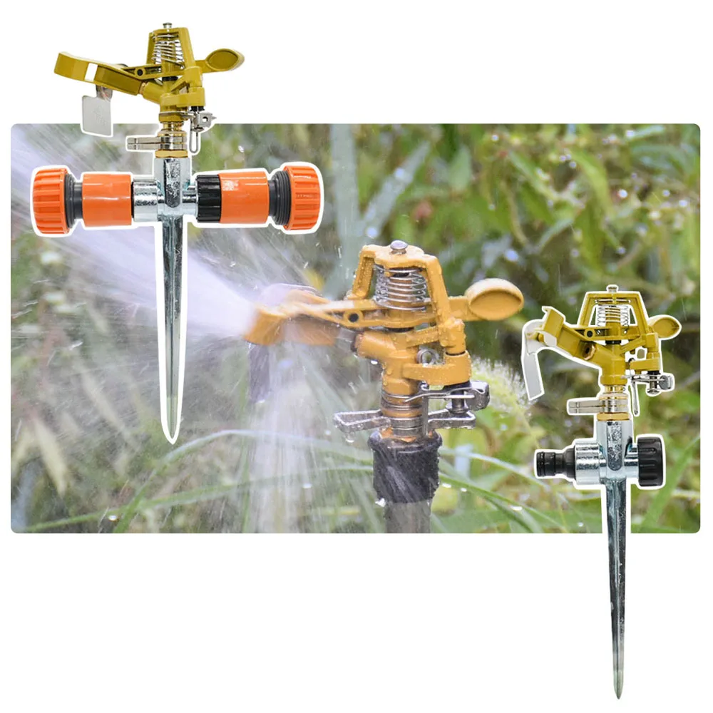 Rotating-Irrigation-Rotary-Jet-Sprinklers-With-Metal-Support-Garden ...