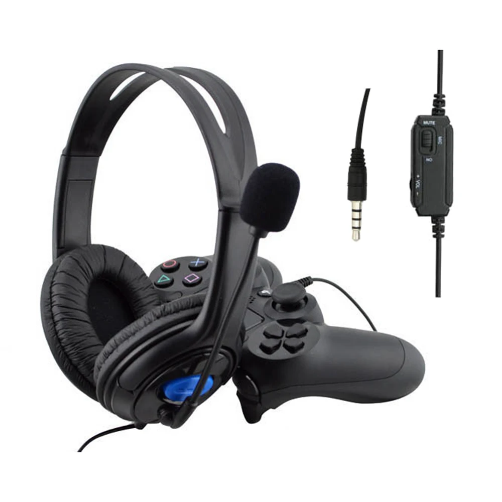 Headphones 3.5mm Wired Gaming Headset Earphones Music For PS4 Play Station 4 Game PC Chat computer With Microphone AliExpress