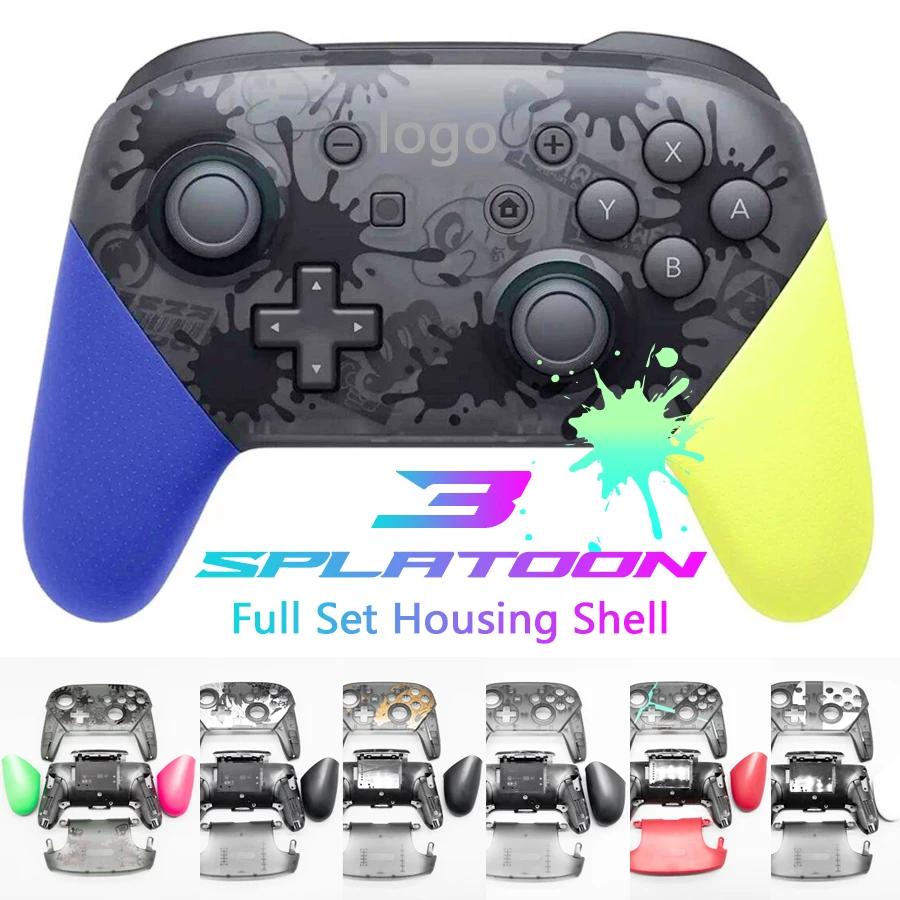 Full-Set-Shell-For-Switch-Pro-Controller-Replacement-Upper-Bottom-Housing-Shell-Cover-Case-With ...