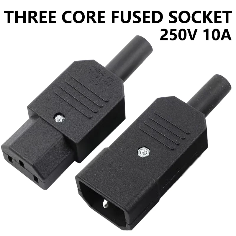 5-20-100PCS-C13-C14-lEC-3-Pin-Straight-Cable-Plug-Connector-10A250V ...