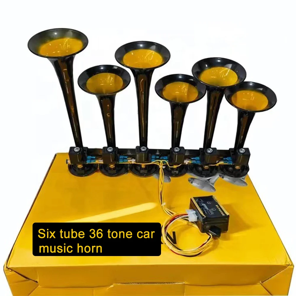 Six Tube Thirty-six Tone Car Music Horn Truck Electronic Control Metal ...