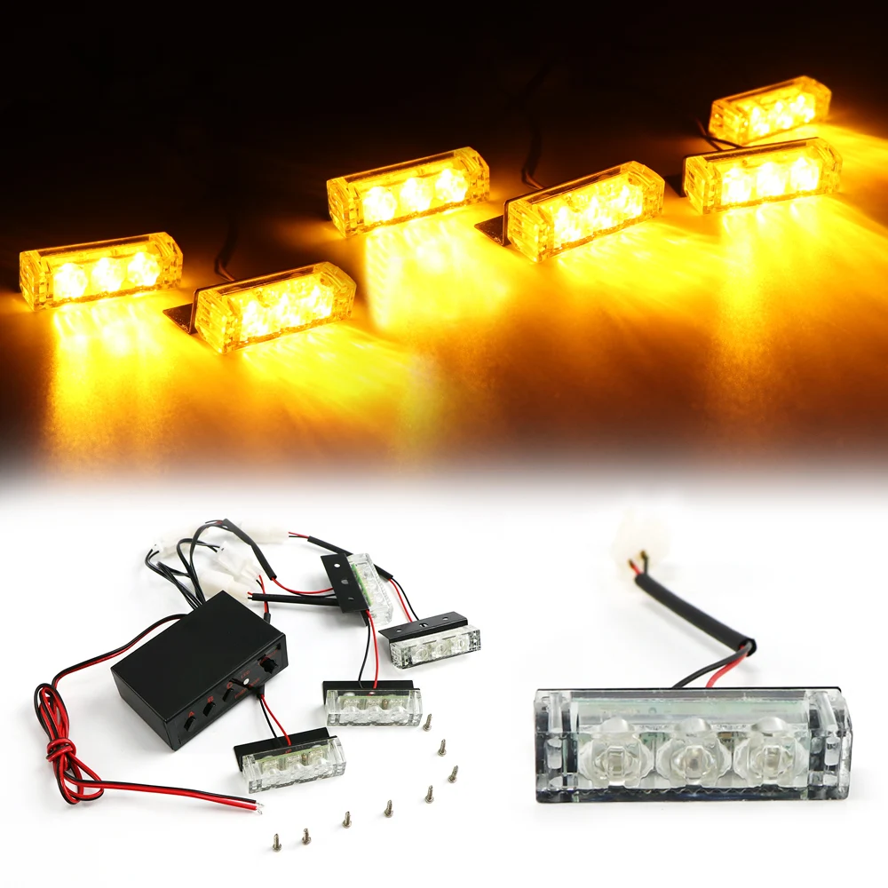 Car-Front-Grille-Strobe-Light-12V-LED-Flashing-Emergency-Lamp-Police ...