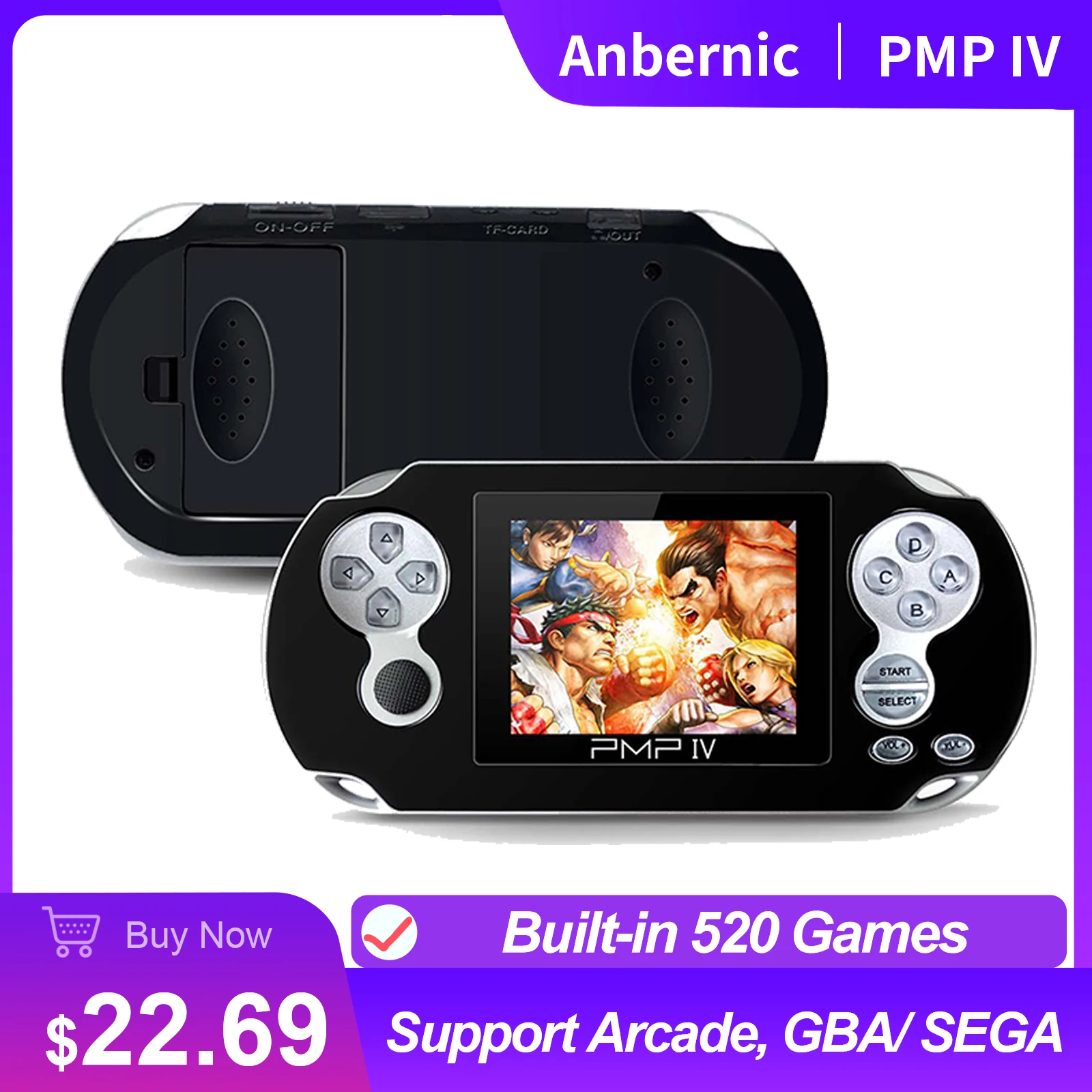 Anbernic Pmp 4 Retro Handheld Game Console 2.7 Inch Screen Support ...