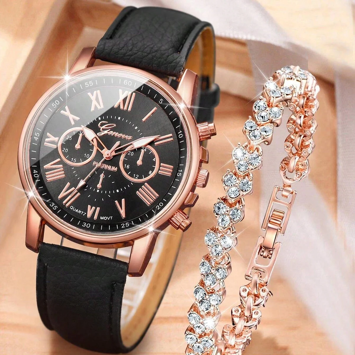 Colorful-Personalized-Alloy-Girls-Analog-Digital-Watch-Bracelet-Set ...