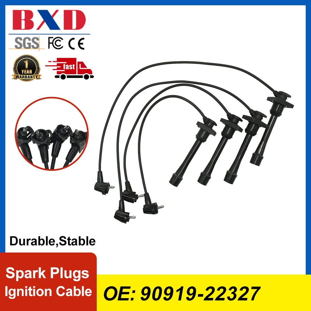 4X Spark Plugs Ignition Cable 90919-22327 9091922327 For Toyota Corolla ...