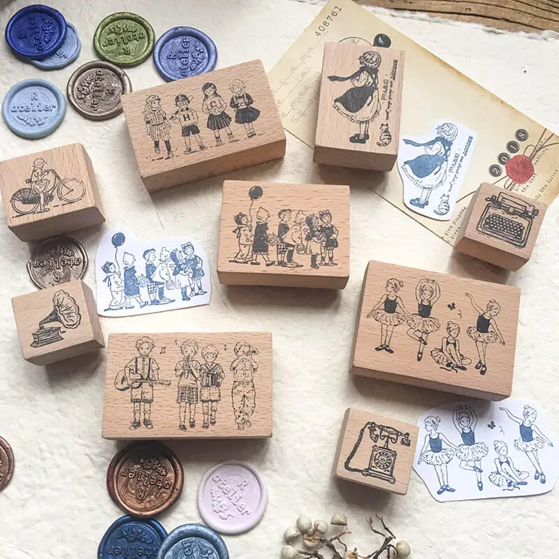 Stamp-Scrapbooking-Wooden-10-Types-Childhood-Journaling-Scrapbook ...