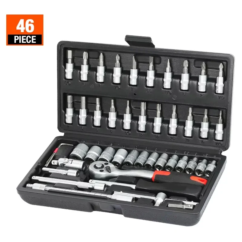 46-53PCS Hand Tool Sets Car Repair Kits Set Workshop Socket Mechanical ...