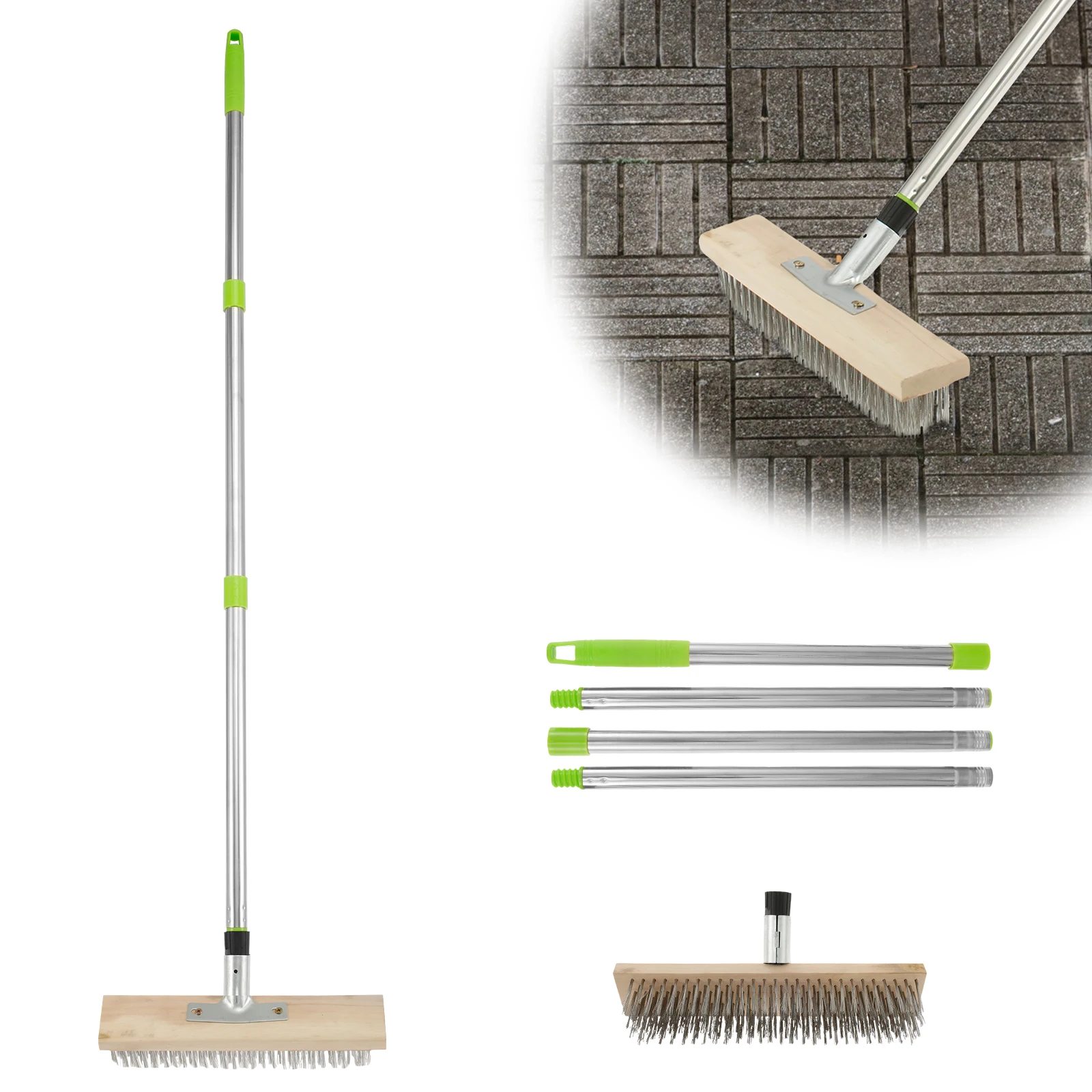 New-Deck-Scrub-Brush-Stainless-Steel-Deck-Wire-Brush-with-60-Inch-Long ...