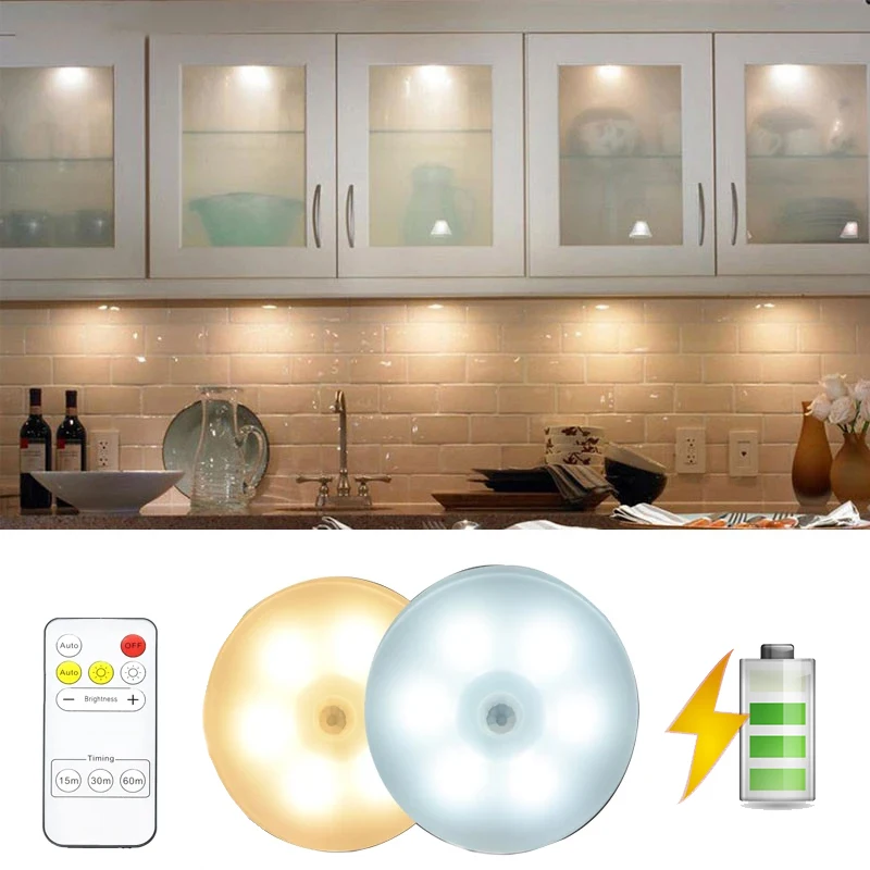Magnetic-Wireless-Under-Cabinet-Kitchen-Light-USB-Rechargeable-Pir ...