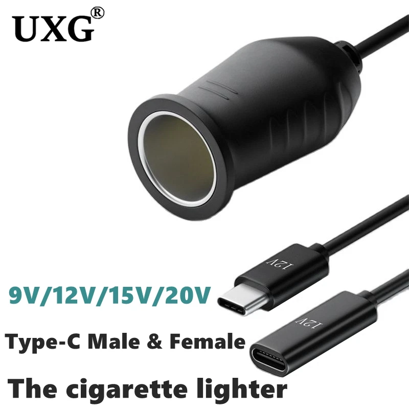USB-C Type-c Male & Female Power Cable 100W 9v 12V 15V 20V PD fast ...