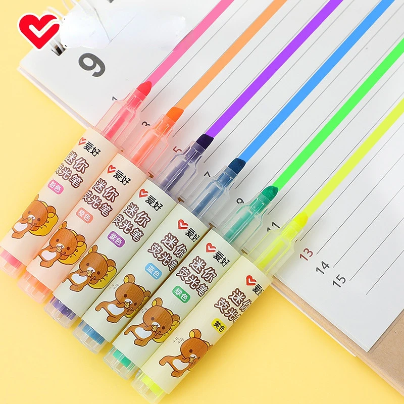 Mini-Resaltadores-de-dibujos-animados-Kawaii-Rilakkuma-Bear-marcadores ...