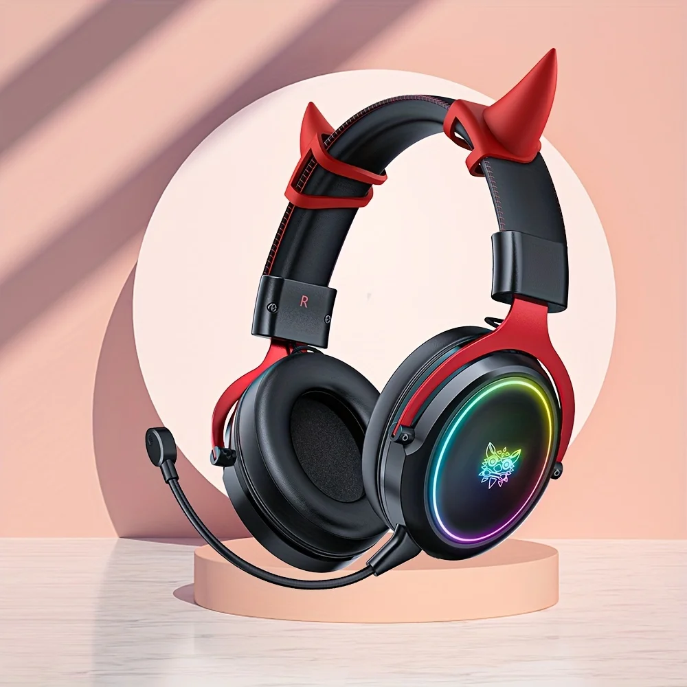 ONIKUMA X10 Gaming Headset with Detachable Demon Horn and HD Microphone ...